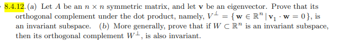 Solved 8.4.12. (a) Let A be an n x n symmetric matrix, and | Chegg.com