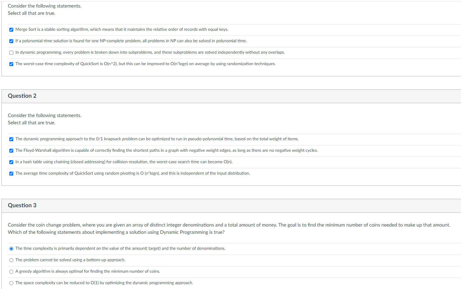 Solved Consider the following statements.Select all that are | Chegg.com