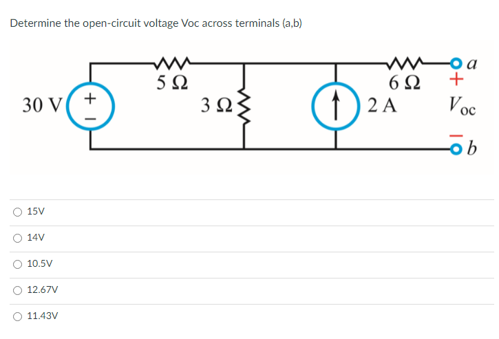 Solved Determine the open-circuit voltage Voc across | Chegg.com
