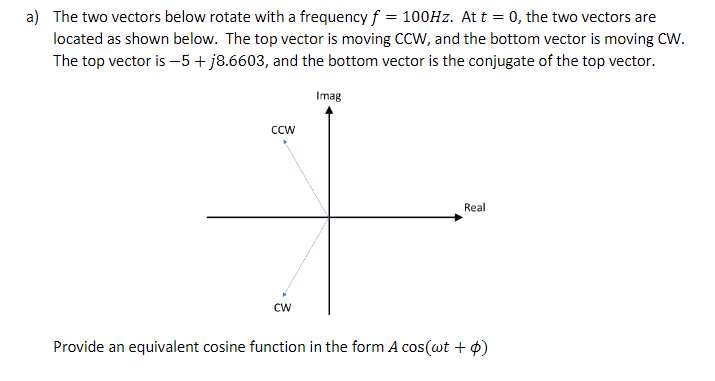 Solved a) The two vectors below rotate with a frequency | Chegg.com