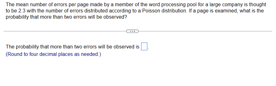 Solved The mean number of errors per page made by a member | Chegg.com