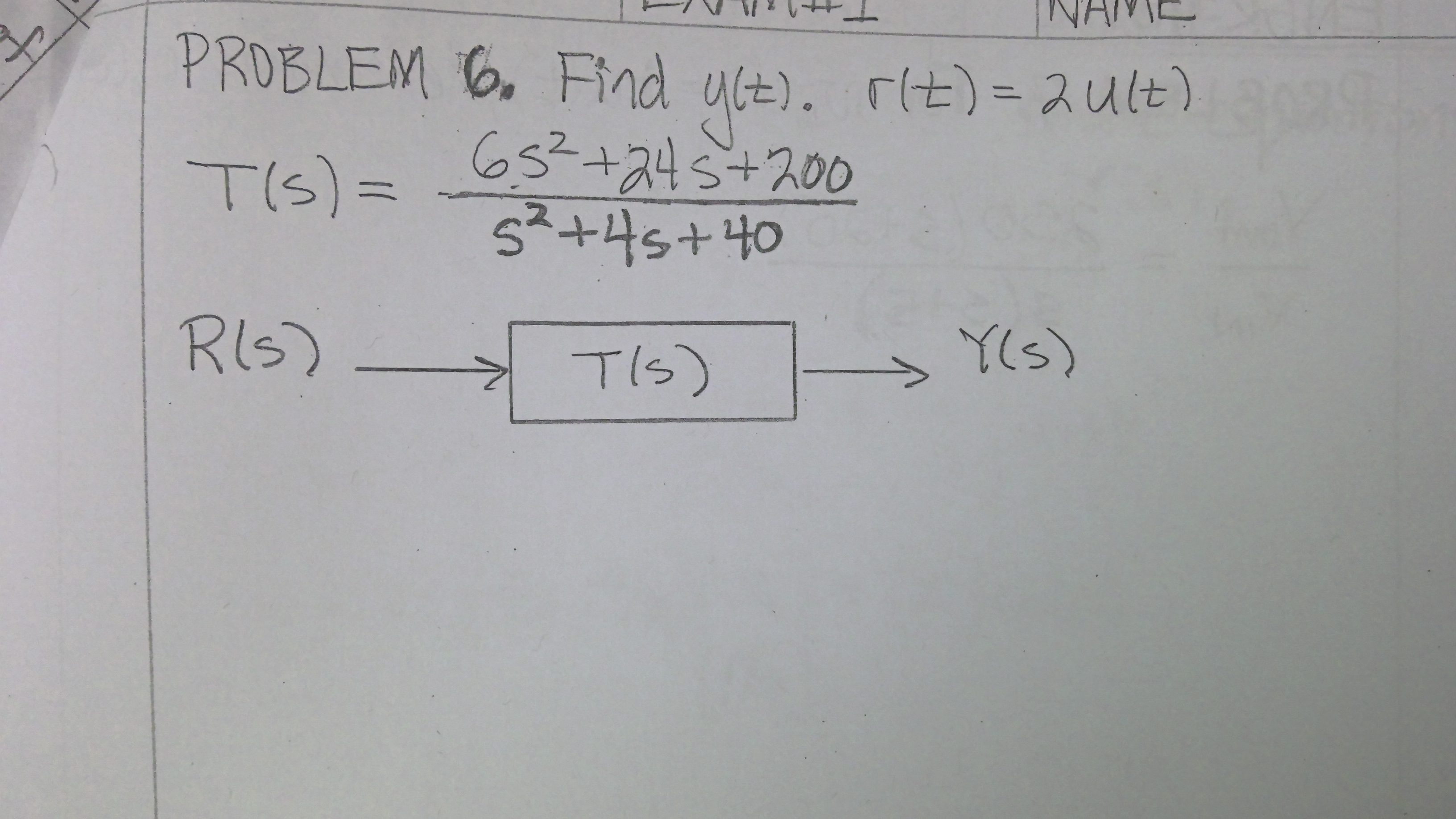 Solved PROBLEM 6. Find y(t).r(t)=2u(t) | Chegg.com
