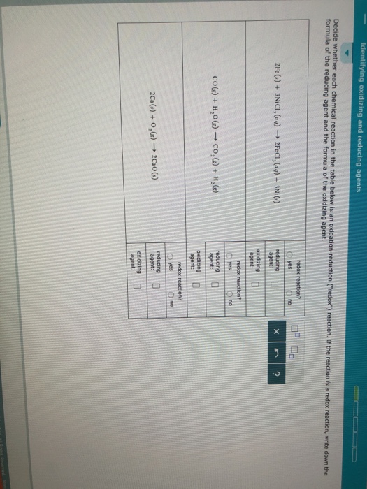 Solved Identifying oxidizing and reducing agents Decide | Chegg.com