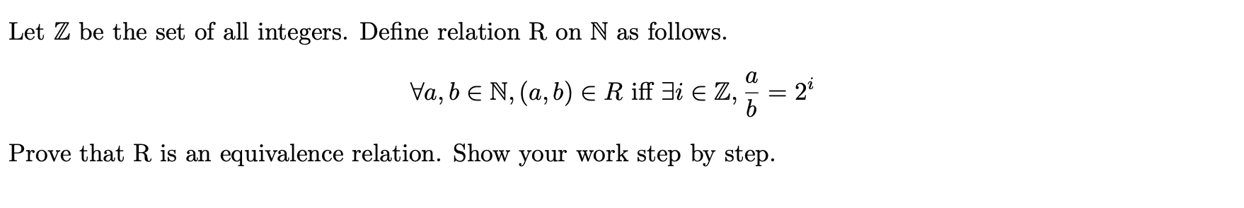 Solved Let Z be the set of all integers. Define relation R | Chegg.com