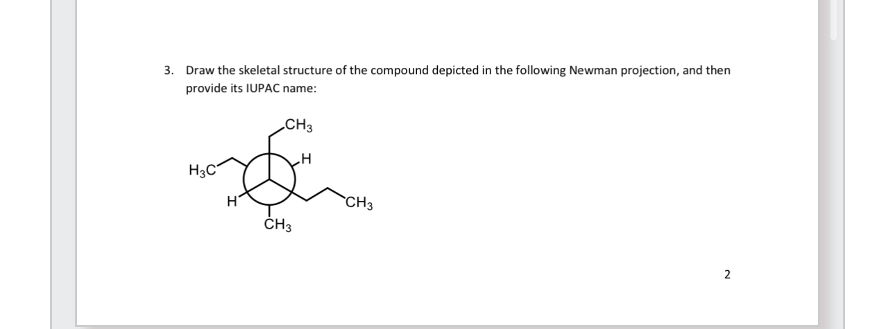 Solved Draw the skeletal structure of the compound depicted | Chegg.com