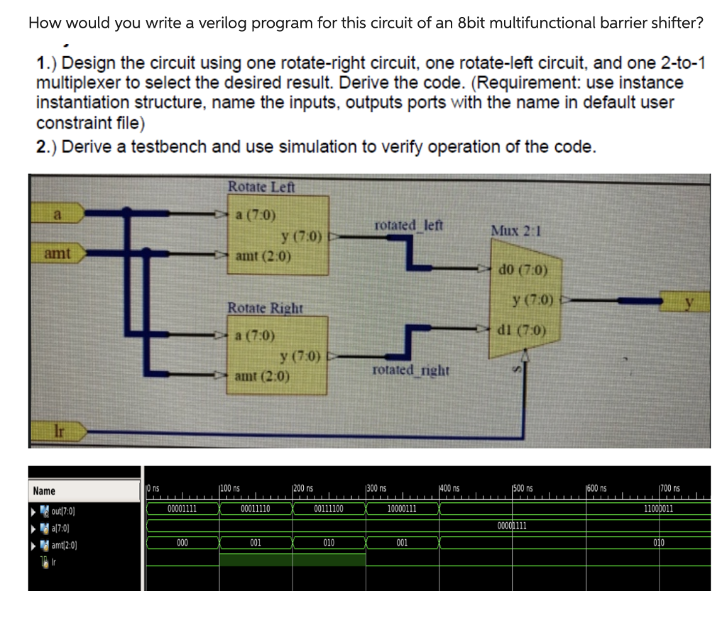 Solved How Would You Write A Verilog Program For This 