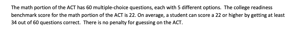 Solved The math portion of the ACT has 60 multiple-choice | Chegg.com
