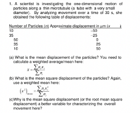 Solved What is the mean displacement of the particles? You | Chegg.com