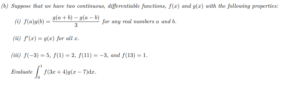Solved (b) Suppose that we have two continuous, | Chegg.com