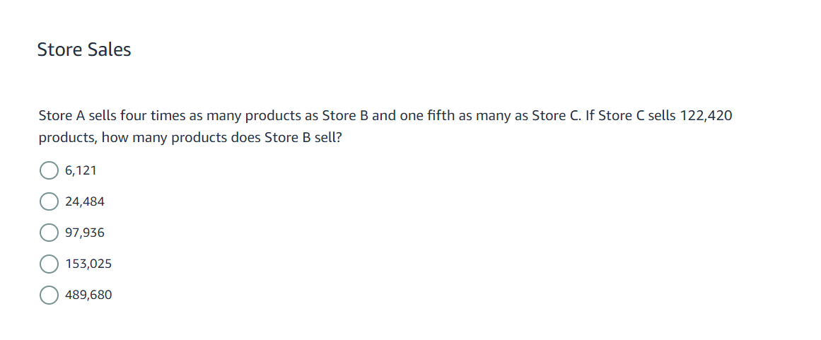 Solved Store A sells four times as many products as Store B | Chegg.com