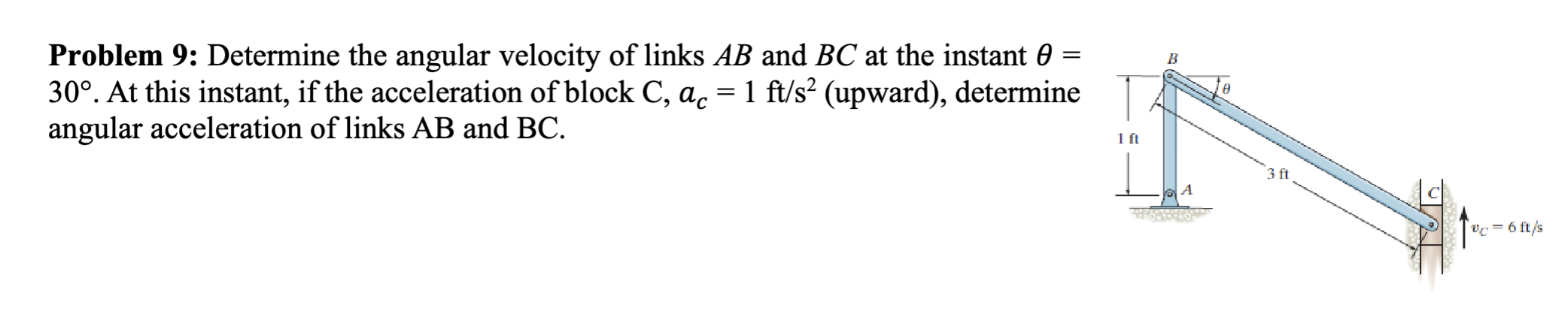 Solved Determine the angular velocity of ﻿links AB ﻿and | Chegg.com