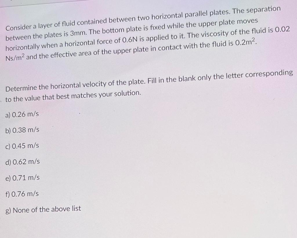 Solved Consider a layer of fluid contained between two | Chegg.com