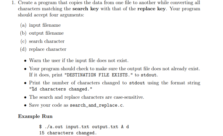 Solved 1. Create a program that copies the data from one | Chegg.com