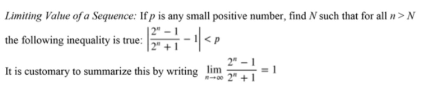 Solved Limiting Value of a Sequence: If p is any small | Chegg.com