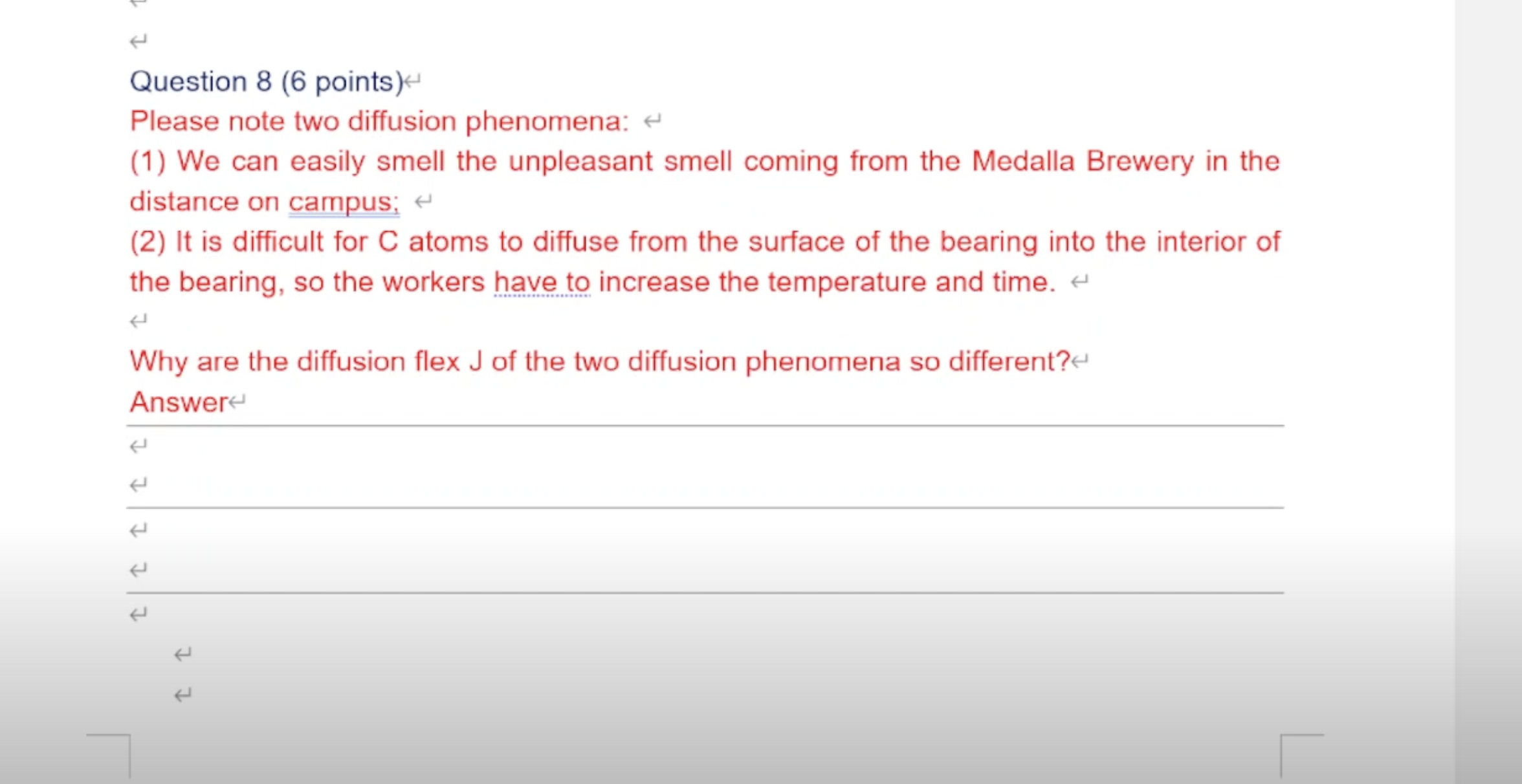 Solved Question 8 (6 ﻿points) ﻿Please note two diffusion | Chegg.com