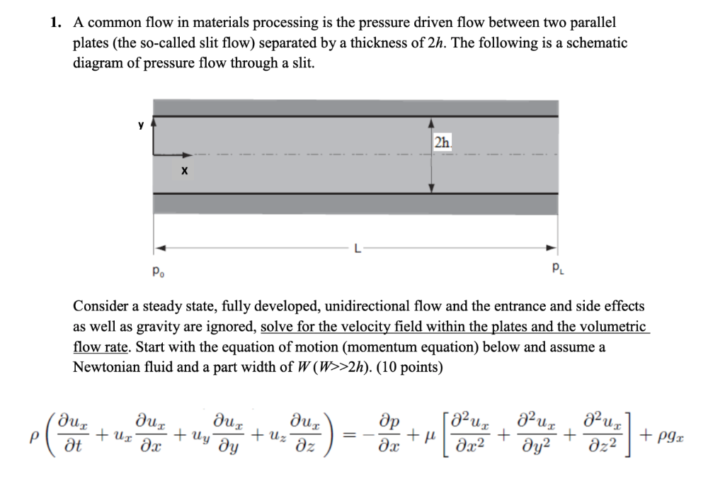Solved 1. A common flow in materials processing is the | Chegg.com