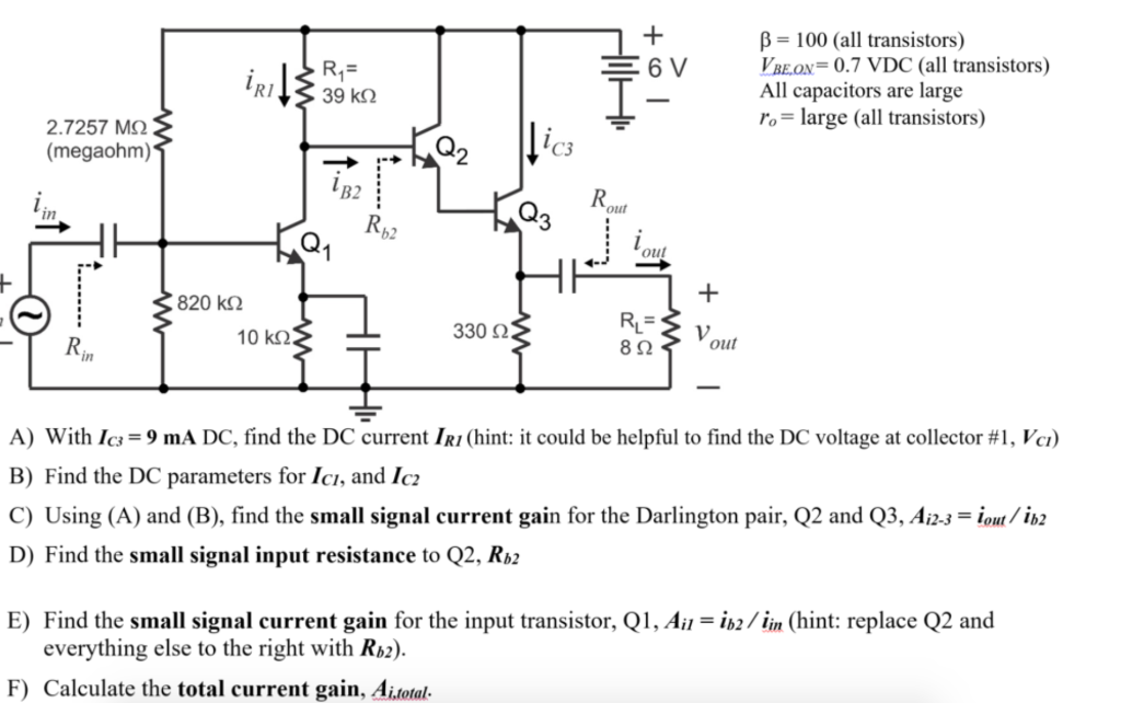 Solved + 16V iri 13 39k12 B = 100 (all transistors) | Chegg.com