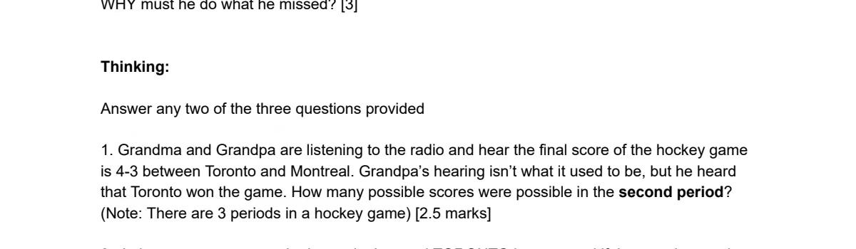Solved WHY must he do what he missed? [3] Thinking: Answer | Chegg.com