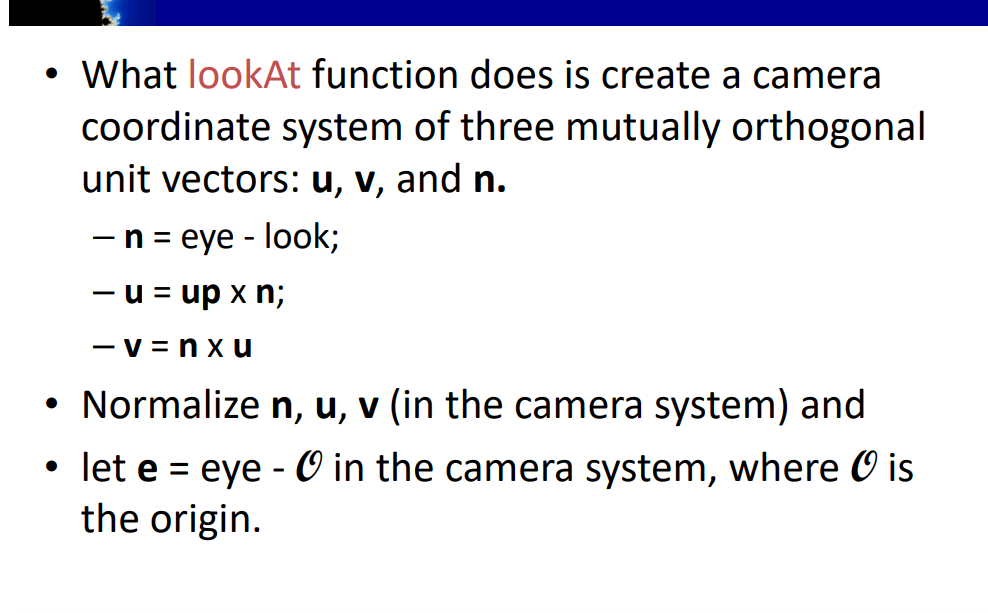 Solved Given: viewMatrix=lookAt(vec3(4, 4, - 4), vec3(0, 0, | Chegg.com