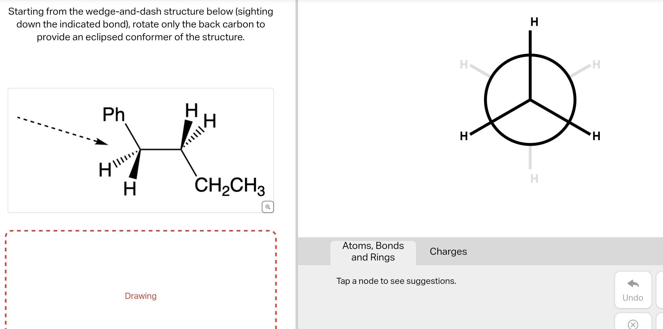 Solved Starting from the wedge-and-dash structure below | Chegg.com