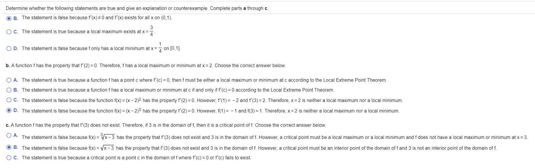Solved Determine whether the following statements are true | Chegg.com