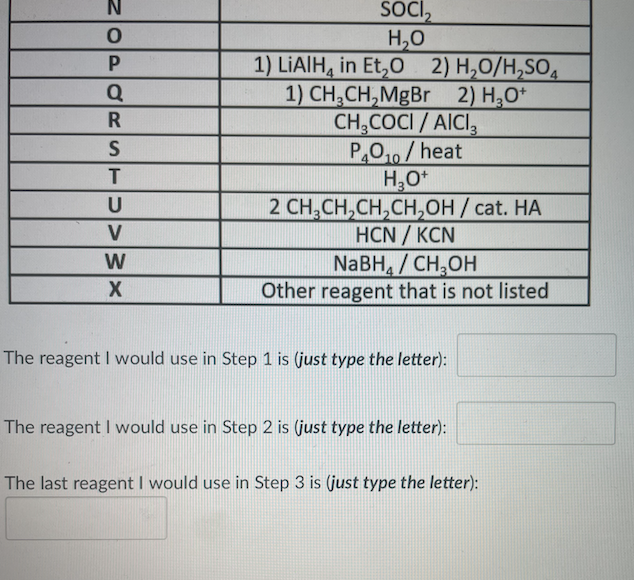 Solved starting material target molecule The reagent I | Chegg.com
