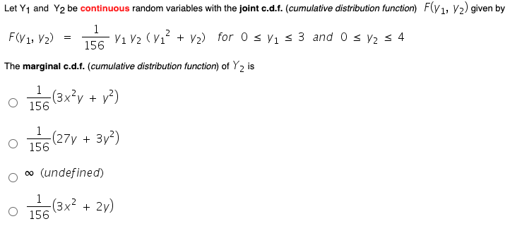 Solved Let Y4 and Y2 be continuous random variables with the | Chegg.com