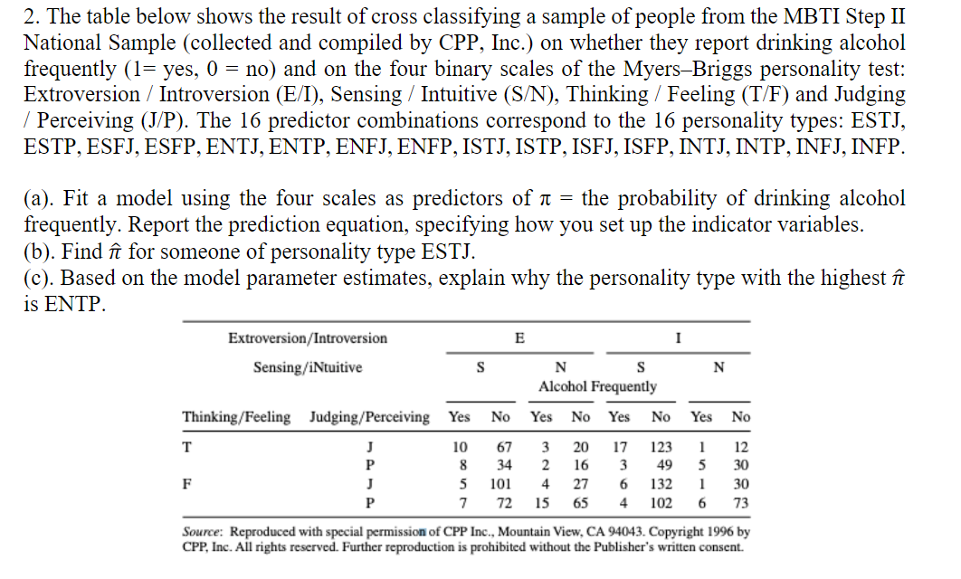 Using R The table below shows the result of cross | Chegg.com