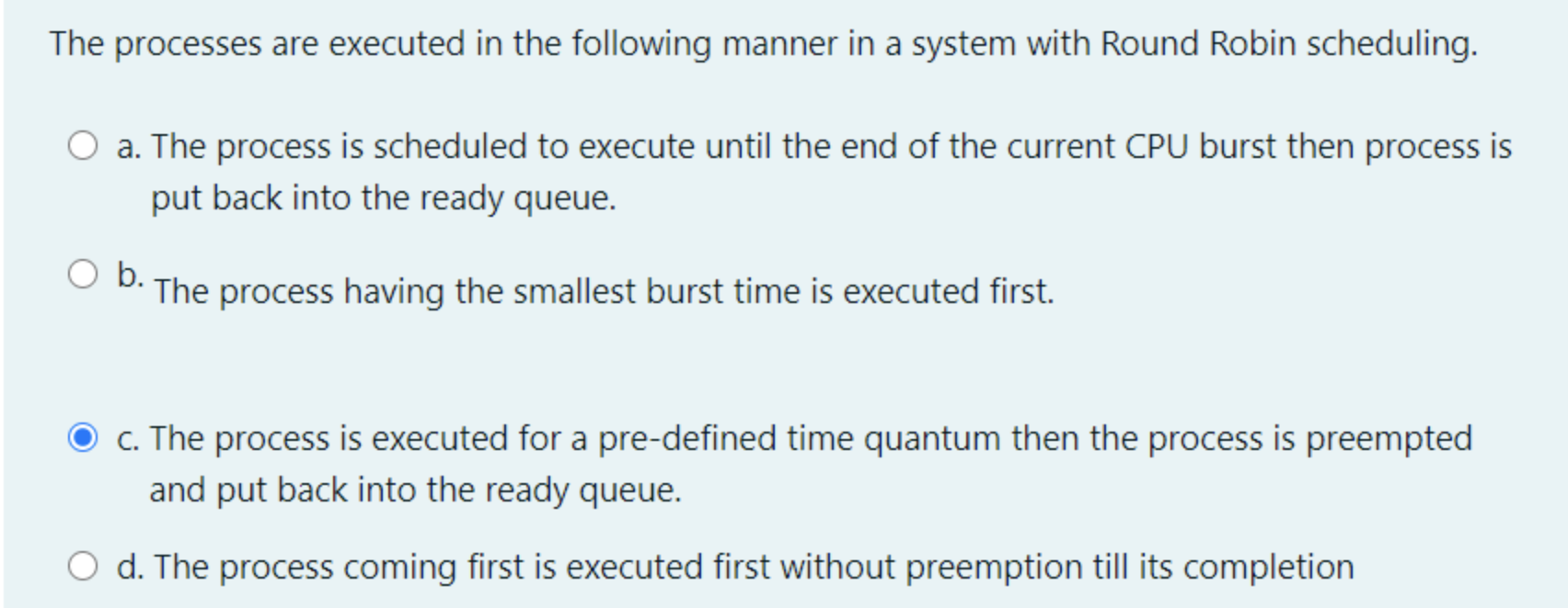 Solved The processes are executed in the following manner in | Chegg.com