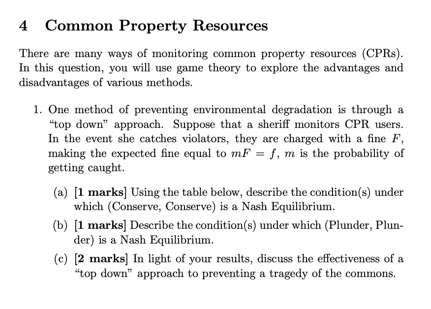 Common Property Resources 4 There are many ways of | Chegg.com