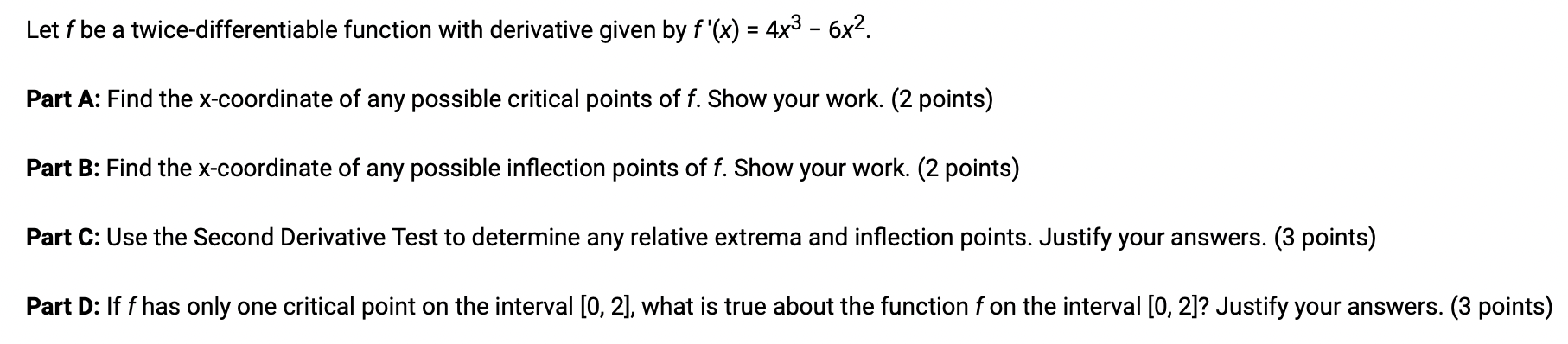 Solved Let f be a twice-differentiable function with | Chegg.com