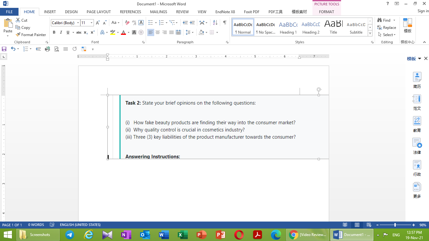 Solved WT ] Document1 - Microsoft Word PICTURE TOOLS ? - | Chegg.com