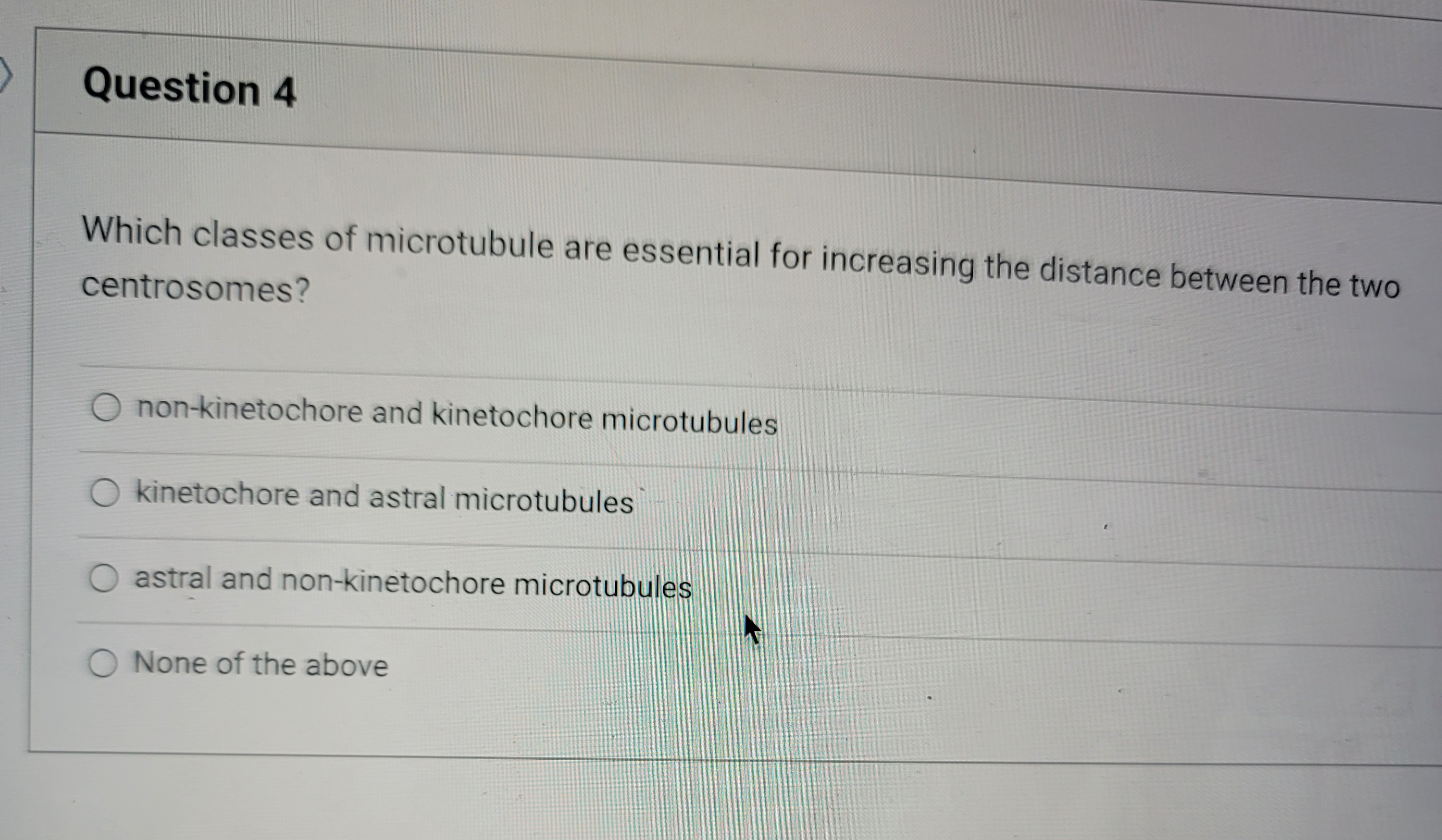 Solved Which classes of microtubule are essential for | Chegg.com