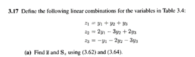 1+ran−4+1+1=Define the following linear combinations | Chegg.com