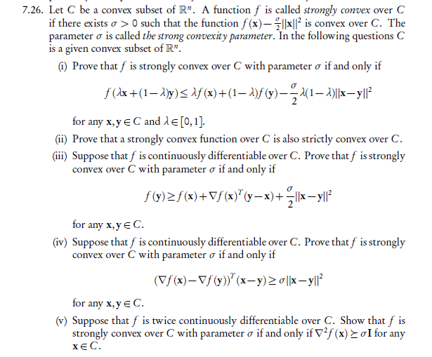 Solved 7.26. Let C be a convex subset of R". A function f is | Chegg.com