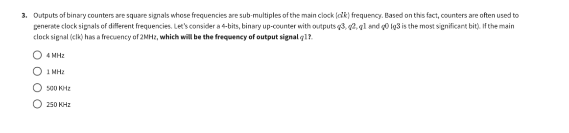 Solved 3. Outputs of binary counters are square signals | Chegg.com
