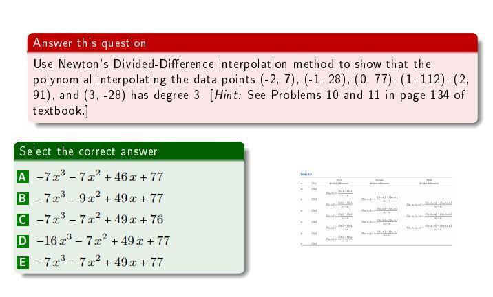 Solved Answer this question Use Newton's Divided-Difference | Chegg.com
