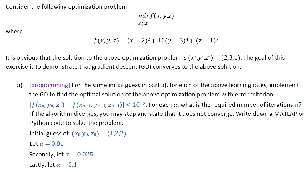 Solved Consider the following optimization problem | Chegg.com