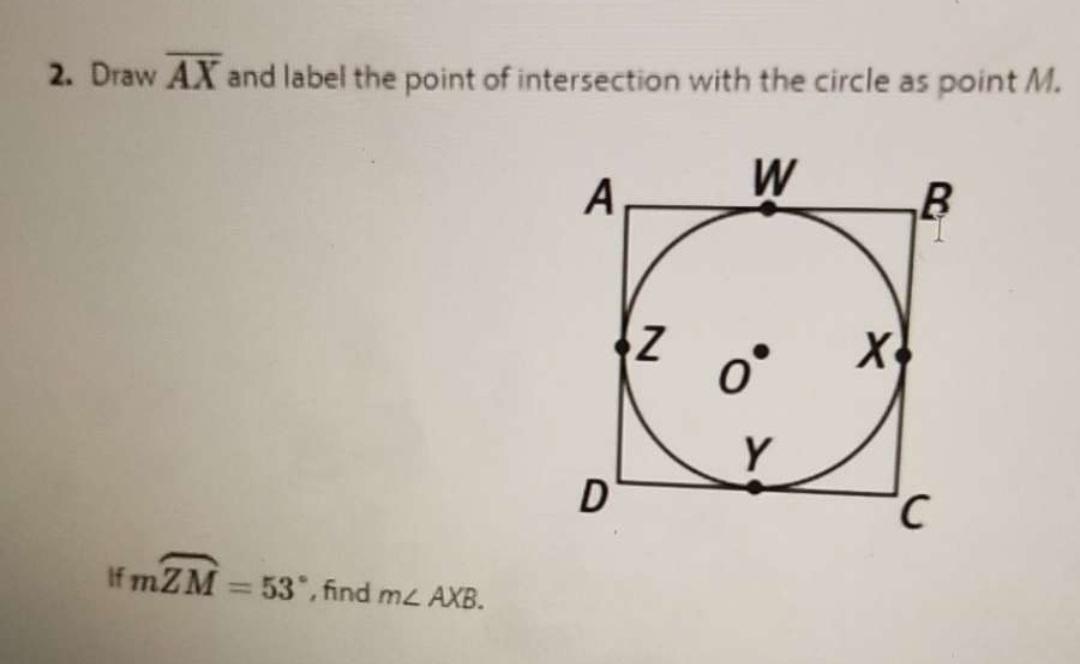 Solved 2. Draw AX and label the point of intersection with | Chegg.com