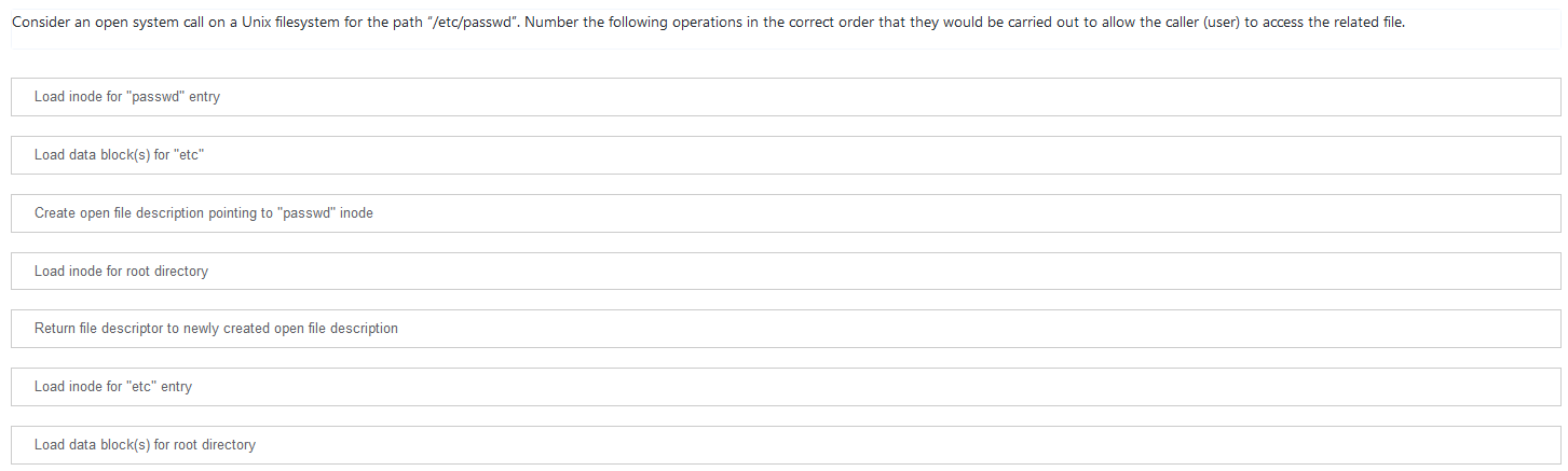 Solved Consider an open system call on a Unix filesystem for | Chegg.com