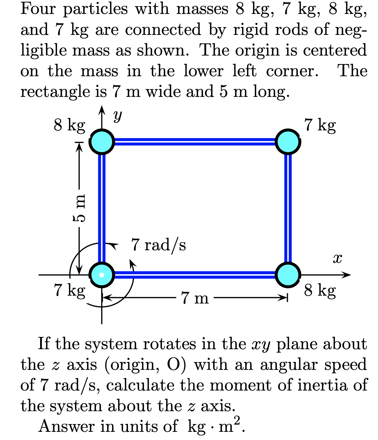 Solved B). Find the moment of inertia of the four-particle | Chegg.com