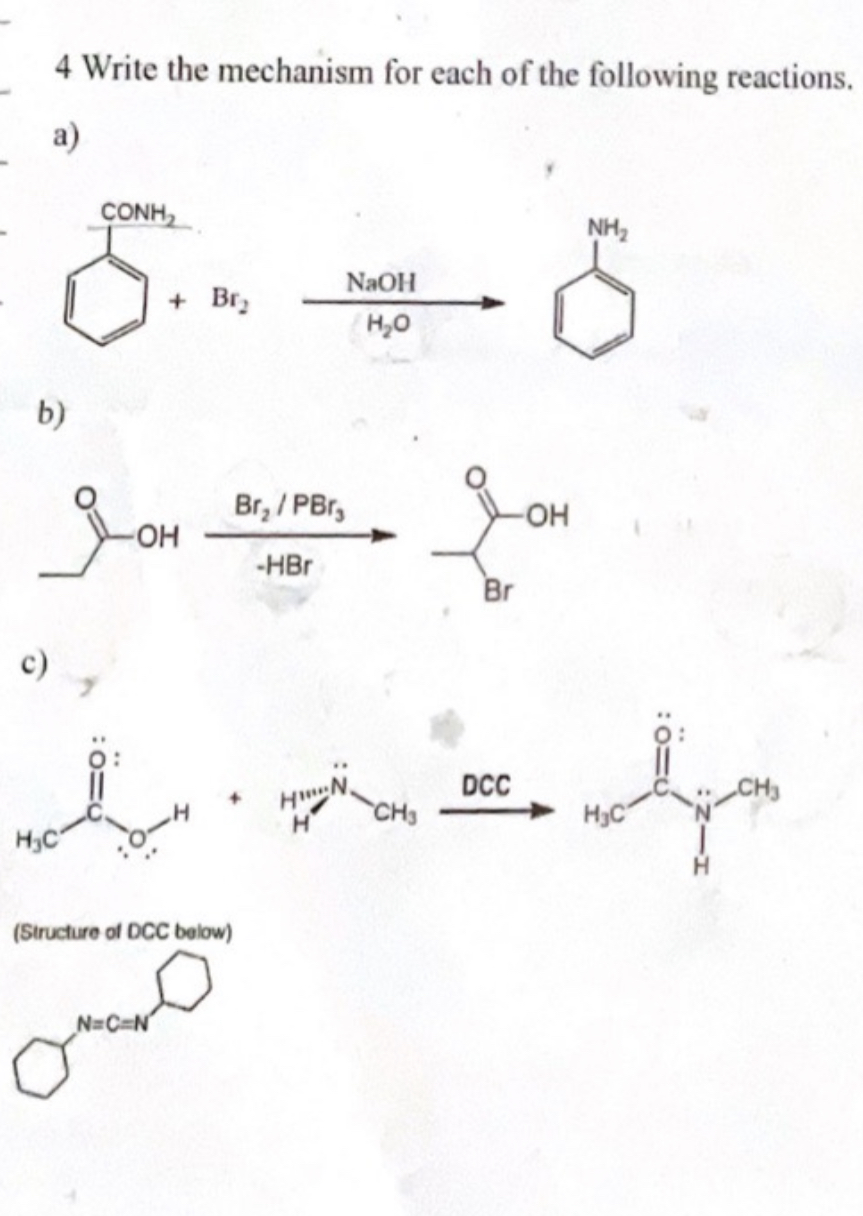 Solved Write the mechanism for each of the following | Chegg.com