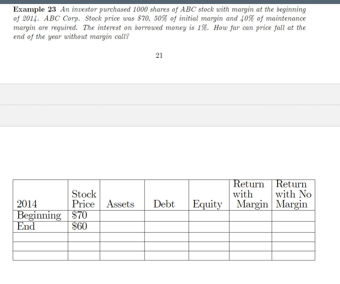 Solved Example 23 An investor purchased 1000 shares of ABC | Chegg.com