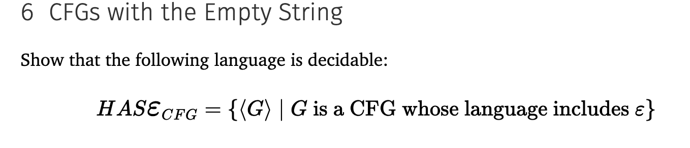 Solved 6 CFGS with the Empty String Show that the following | Chegg.com