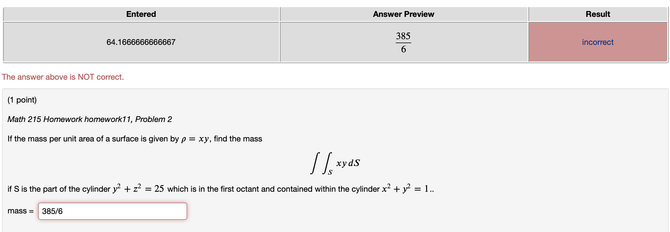 Solved If the mass per unit area of a surface is given by | Chegg.com