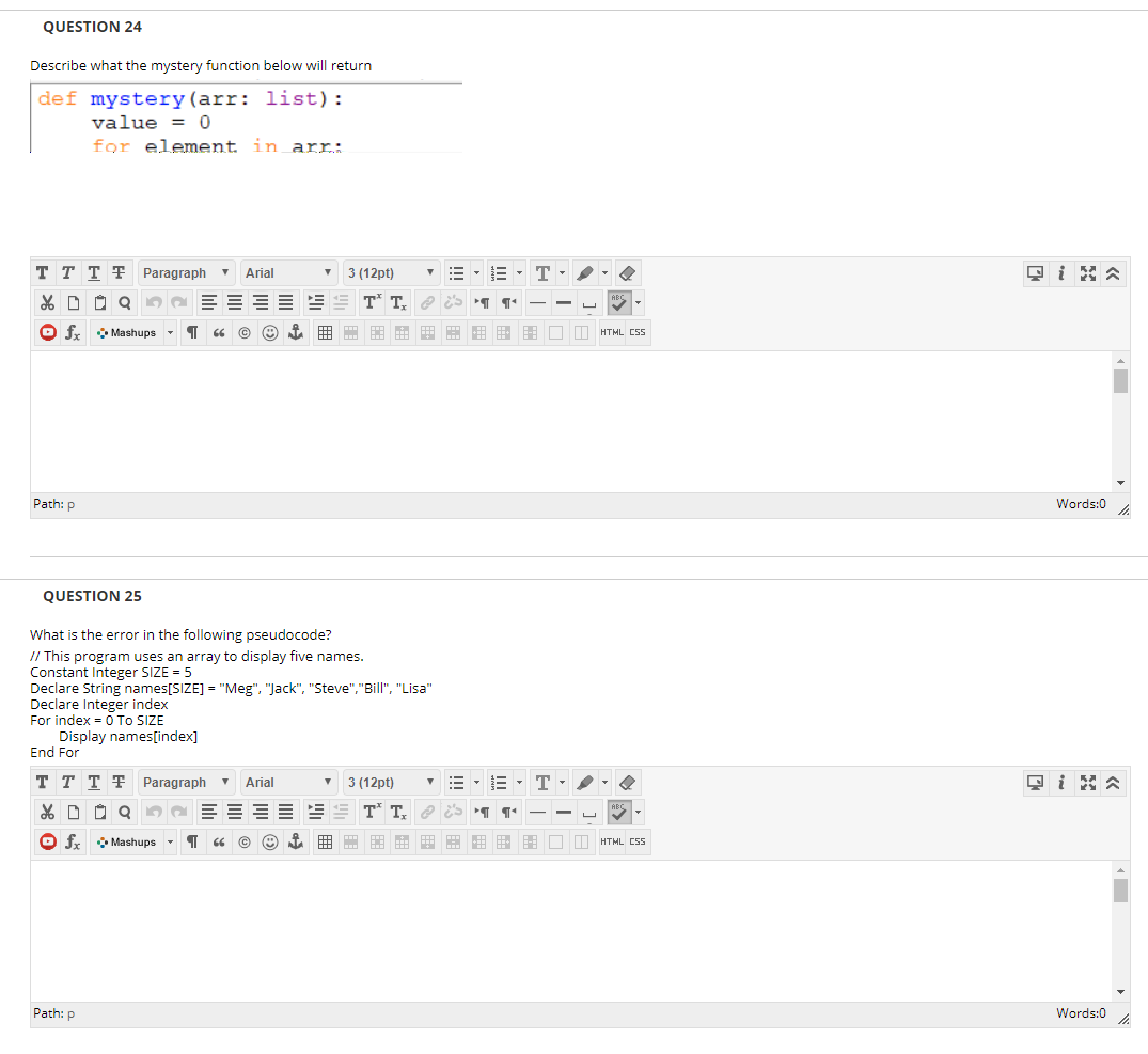 Solved QUESTION 24 Describe what the mystery function below | Chegg.com