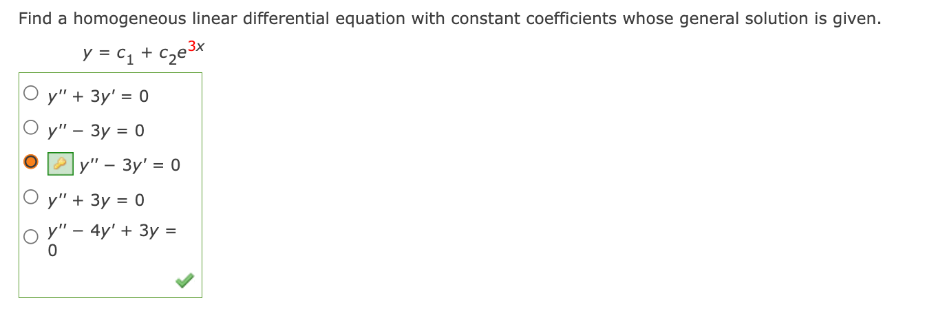 Solved Find a homogeneous linear differential equation with | Chegg.com