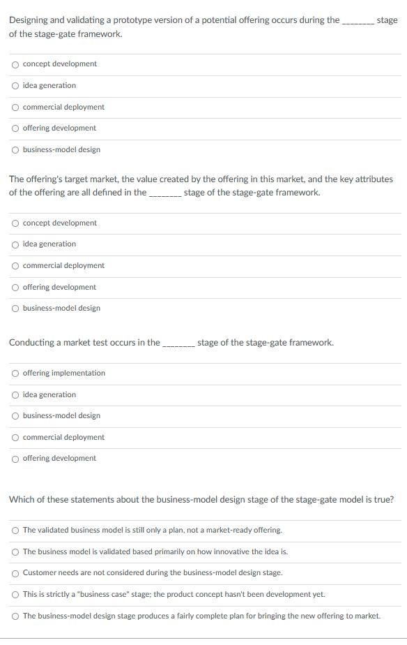 Solved stage Designing and validating a prototype version of | Chegg.com