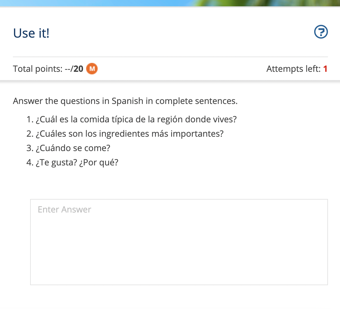 Answer the questions in Spanish in complete | Chegg.com