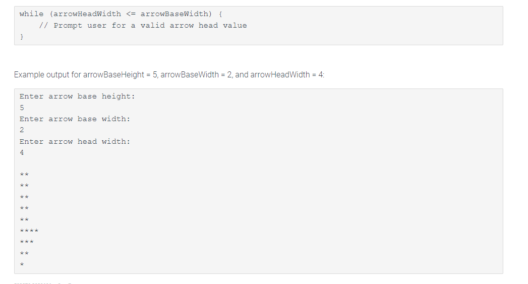 Solved This program outputs a downwards facing arrow | Chegg.com